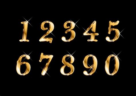 Premium Vector Elegant Classy Golden Numbers Set