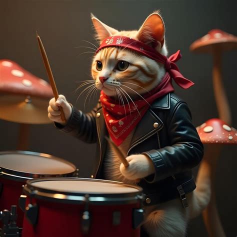 Cute Cat Drumming Images Free Download On Freepik