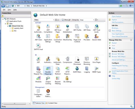 Windows IIS Web Server Configuration Of ASP
