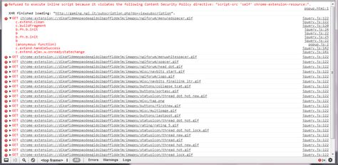 Javascript Console Shows Error About Content Security Policy And Lots