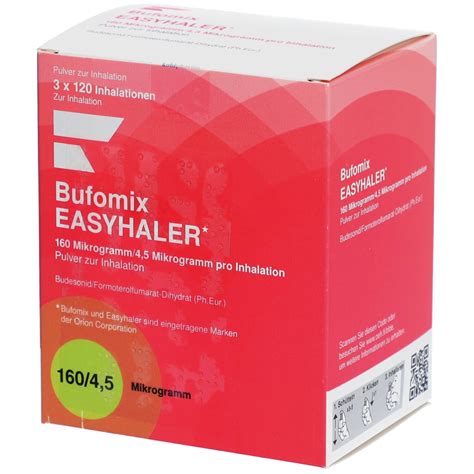 Bufomix Easyhaler 16045 µgdosis 3x120ed Inh P 3 St Mit Dem E