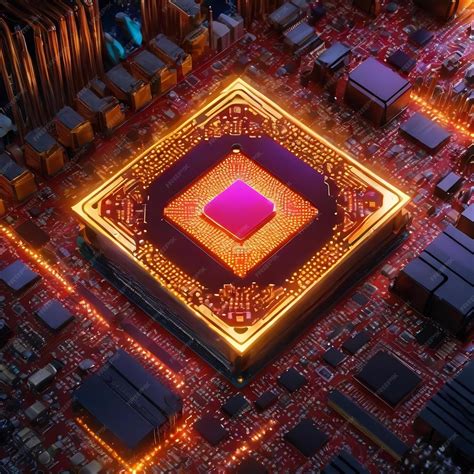 Premium Photo Microprocessor Chipset Central Processor Unit On The