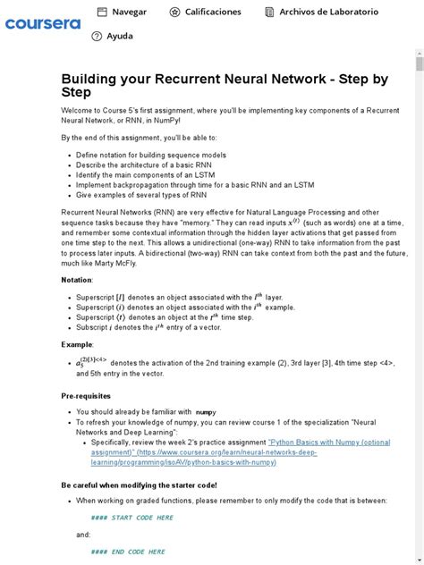 building your recurrent neural network step by step coursera pdf