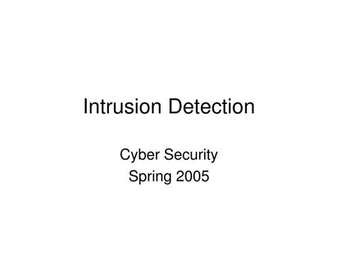 Ppt Intrusion Detection Powerpoint Presentation Free Download Id