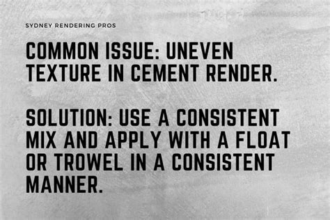 Uneven Texture In Cement Render And How To Prevent It
