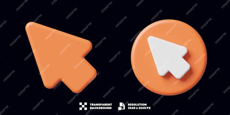Premium Psd Cursor Arrow Pointer Icon Collection 3d