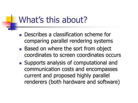 ppt a sorting classification of parallel rendering powerpoint