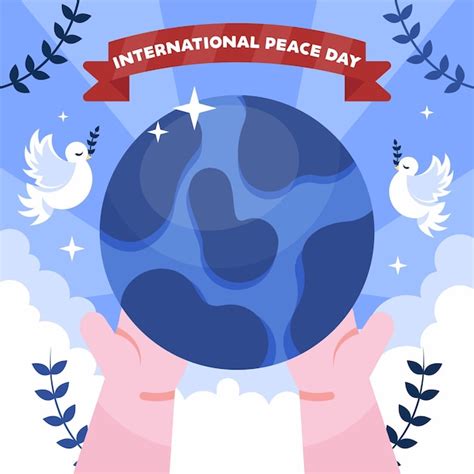 국제 평화의 날 배경 프리미엄 벡터