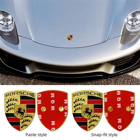 1pcs Metal Bonnet Hood Logo Emblem Badge For Porsche Panamera Cayenne