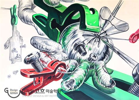 빨래집게 기초디자인 현실적인 그림 미술 구도 그림 그리기