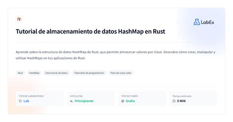 Hashmap De Rust Tutoriales De Programación Labex