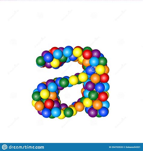 Symbol From Balls Of Rainbow Colors Letter A Stock Vector Illustration Of Cute Typography