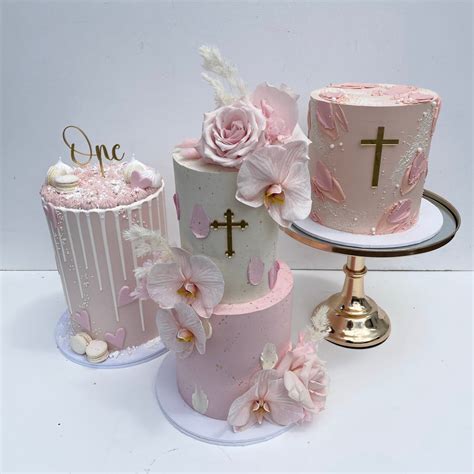 Baptism Cake Includes Front Cross Topper Perthcakecollective