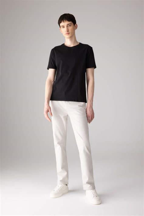 أسود رجالي تيشيرت بيزك قصة عادية وياقة مستديرة 2702824 Defacto