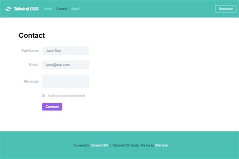 Tailwind Css Starter Theme Theme October Cms
