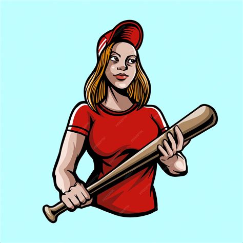 Premium Vector Baseball Girl