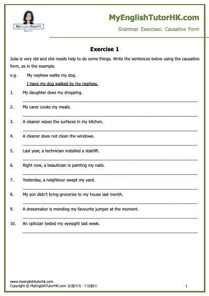 Causative Form FREE EXERCISES Educacion