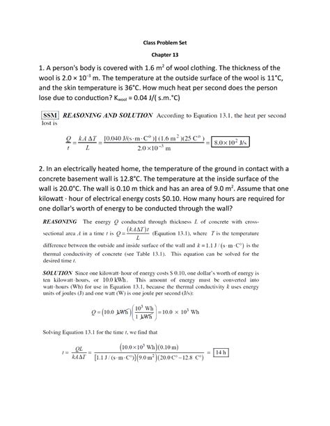 class problem set chapter 13 solution class problem set chapter 13 a