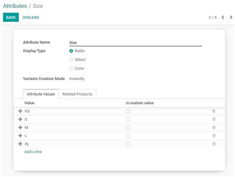 Using Variants Colour Size Fit Odoo Tricks And Tips