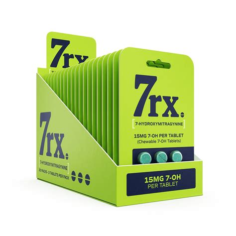 7rx 7 Hydroxymitragynine Chewable 7 Oh Tablets 15mg 3ct Pack Box Of 20 Pack Empire Smoke