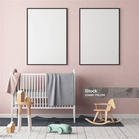 파스텔 색상으로 아 이들의 방에 이랑 포스터 스 칸디 나 비아 스타일입니다 3d 그림입니다 0명에 대한 스톡 사진 및 기타 이미지 Istock