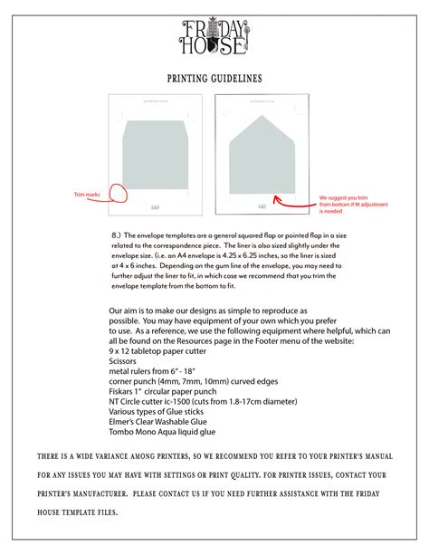 Printing Guidelines Friday House