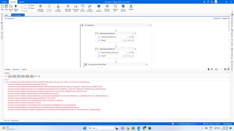 Error Regarding Dictionary Key In The Workflow Activities Uipath