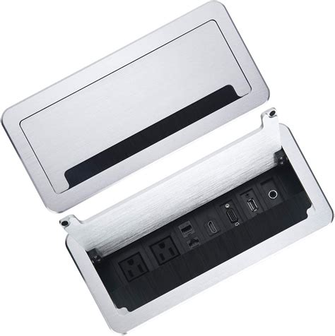 Conference Table Power Module Tabletop Multimedia Connectivity Box Outlet With 2 Electrical