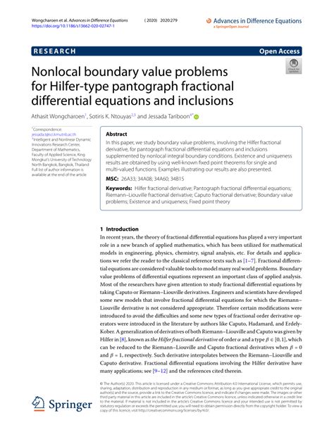 Pdf Nonlocal Boundary Value Problems For Hilfer Type Pantograph