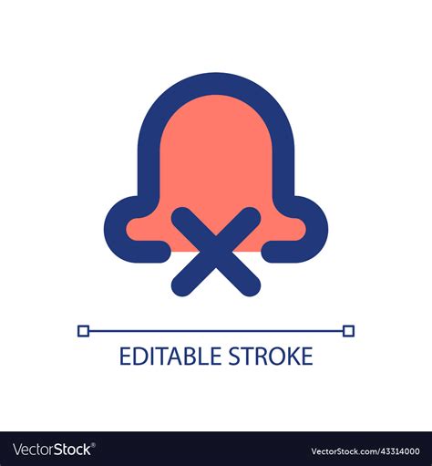 Silent Notifications Pixel Perfect Rgb Color Ui Vector Image