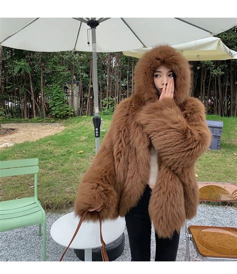 새로운 브랜드 여성 리얼 모피 코트 여성 럭셔리 천연 여우 모피 리얼 모피 후드 코트 정품 모피 큰 모자 모피 코트 Aliexpress