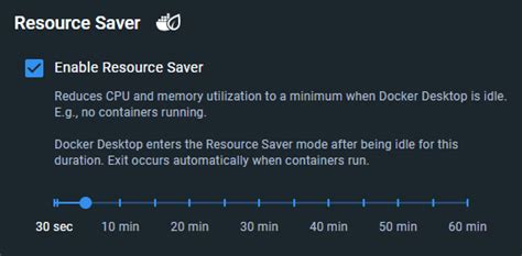 Resource Saver Mode Docker Docs