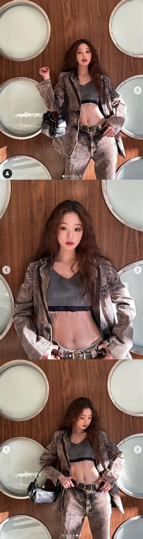 장원영 탄탄 복근 치명 눈빛…시크 비주얼 폭발[똑똑sns]