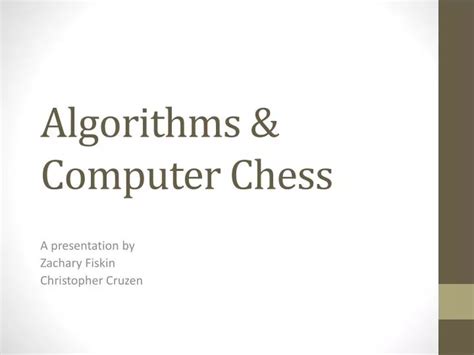 PPT Algorithms Computer Chess PowerPoint Presentation Free Download ID