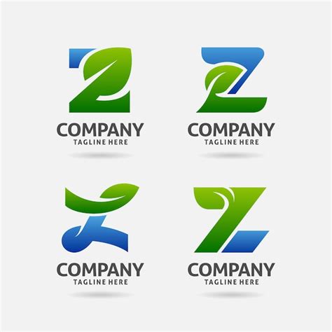 Premium Vector Set Of Letter Z Leaf Logo Design