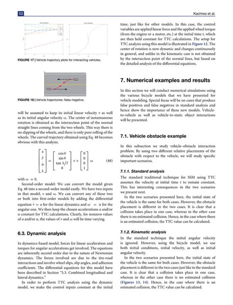 Surrogate Safety Measures Using Bicycle Vehicle Models Pdf Physics