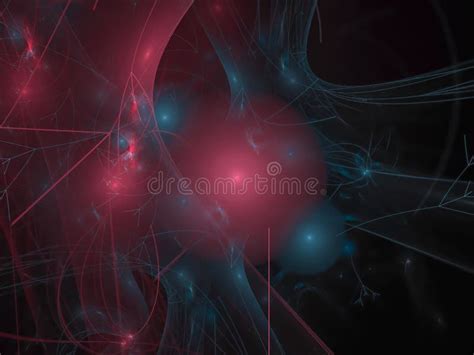 Abstract Digital Fractal Structure Render Modern Creative Sphere Stock Illustration