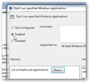 Prevent Running Specified Programs And Applications In Windows 7