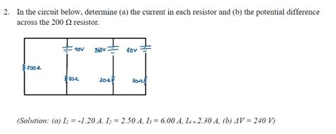 Solved In The Circuit Below Determine A The Current In Chegg