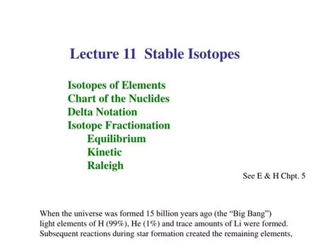 PPT Lecture Stable Isotopes PowerPoint Presentation Free Download ID