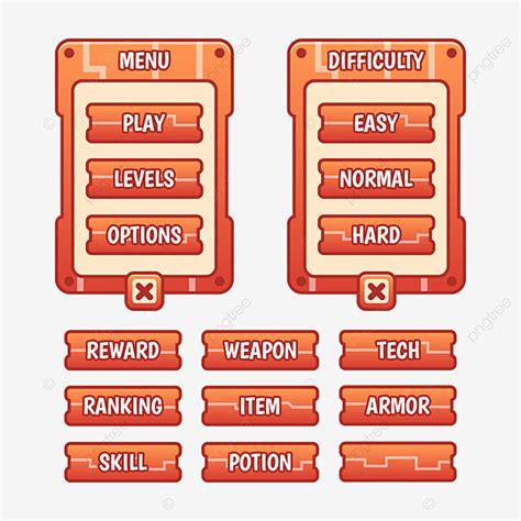 Vector Game Template Gui Kit Interface Level Selection Multi Stage