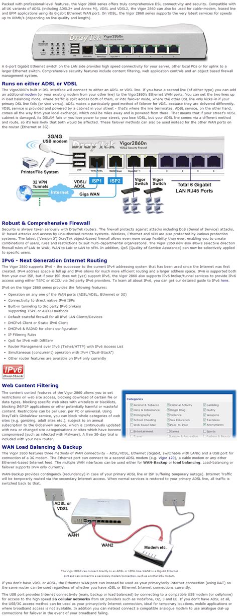 Buy Draytek 2860n Plus Triple WAN Wireless N ADSL2 Modem Router DV2860N PLUS PC Case Gear