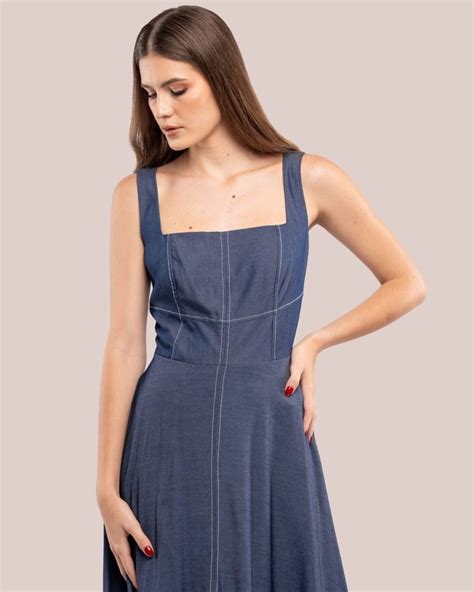 Vestido Eter Azul Indigo Brisa
