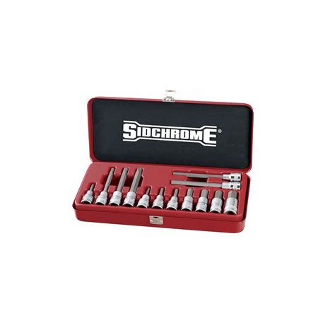 13 piece metric 1 2 drive in hex and spline socket set sidchrome tools
