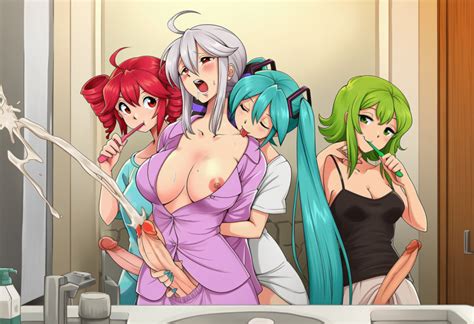Rule 34 4girls Ai Generated Bathroom Brushing Teeth Casual Cumming
