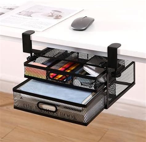 Pakahey Clamp On Under Desk Drawer Organizer No Drill