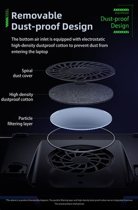 Llano V10 Laptop Cooler RGB Laptop Cooling Pad Stand With Powerful 4 72 Inch External Turbo