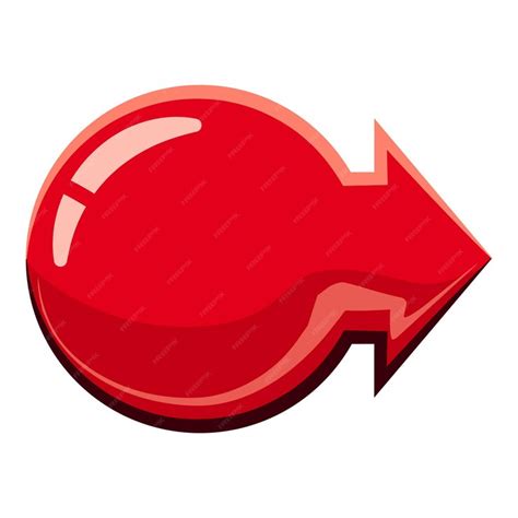 Premium Vector Red Glossy Right Arrow Icon Cartoon Illustration Of