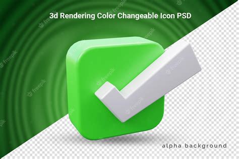 Premium Psd 3d Square Realistic Check Mark Sign Icon