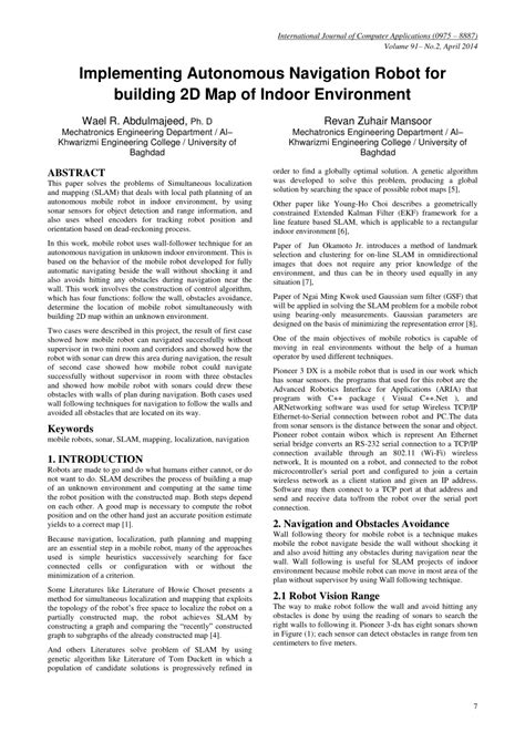 PDF Implementing Autonomous Navigation Robot For Building D Map Of Indoor Environment
